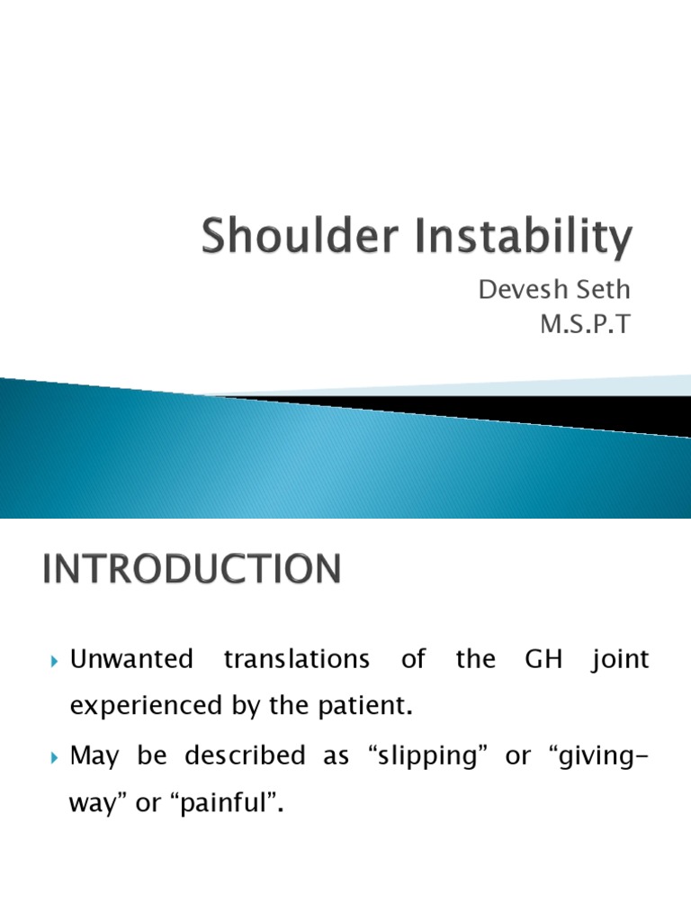 Shoulder Instability | PDF | Anatomical Terms Of Motion | Shoulder
