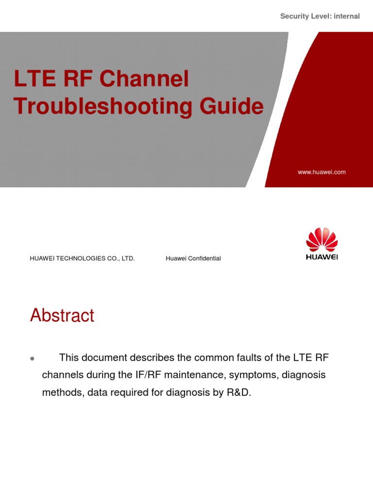 LTE RF Channel Troubleshooting Guide - Huawei | PDF | Electromagnetic ...