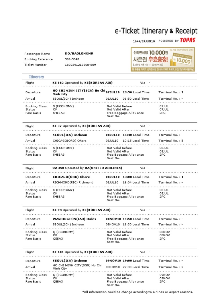 E-Ticket Itinerary & Receipt | PDF | Dangerous Goods | Baggage