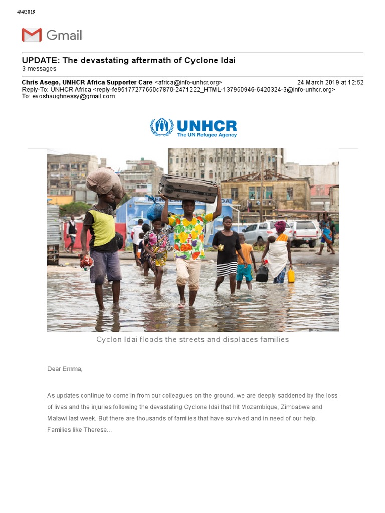 Cyclone Idai Relief Efforts Update | PDF | United Nations High ...