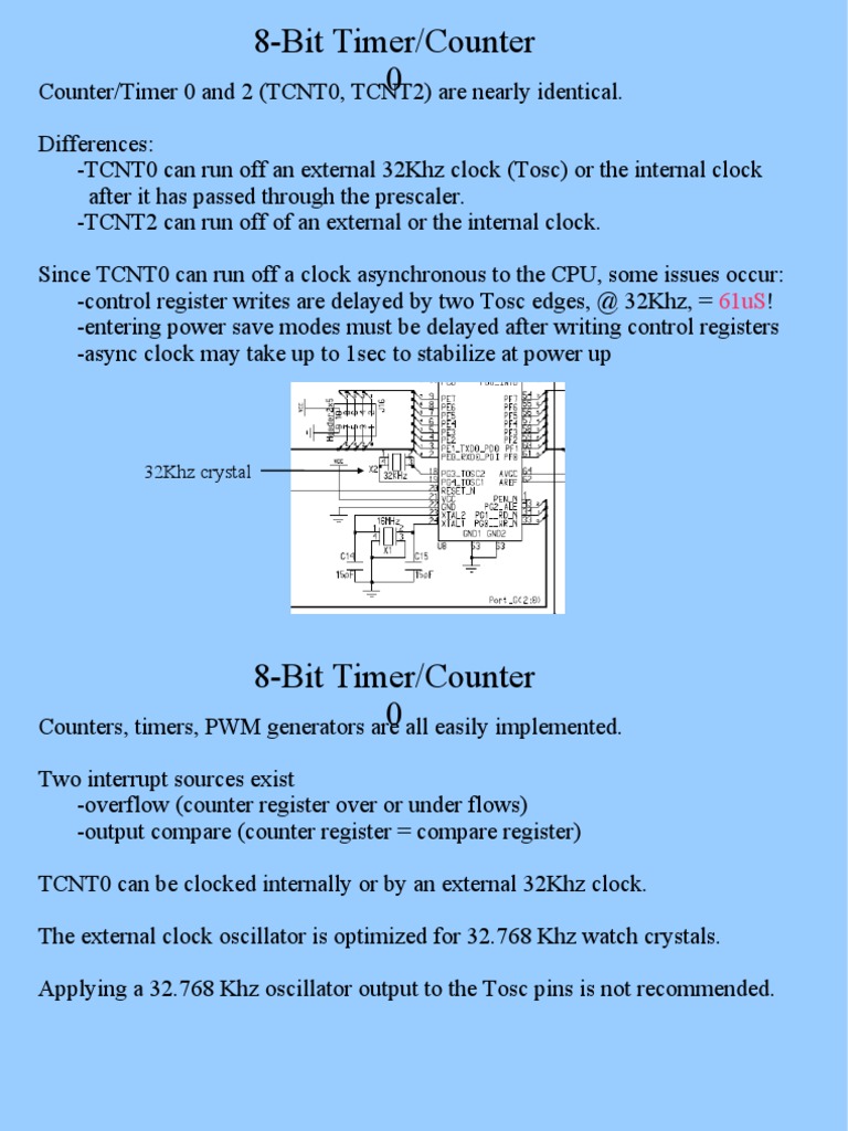 8-Bit Timer/Counter 0: 32Khz Crystal | PDF | Electronic Engineering ...