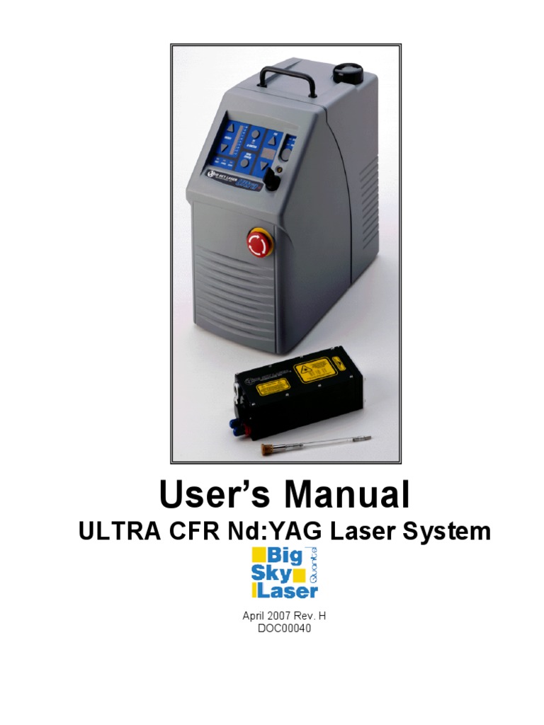 User's Manual: ULTRA CFR Nd:YAG Laser System | PDF | Laser | Nonlinear Optics
