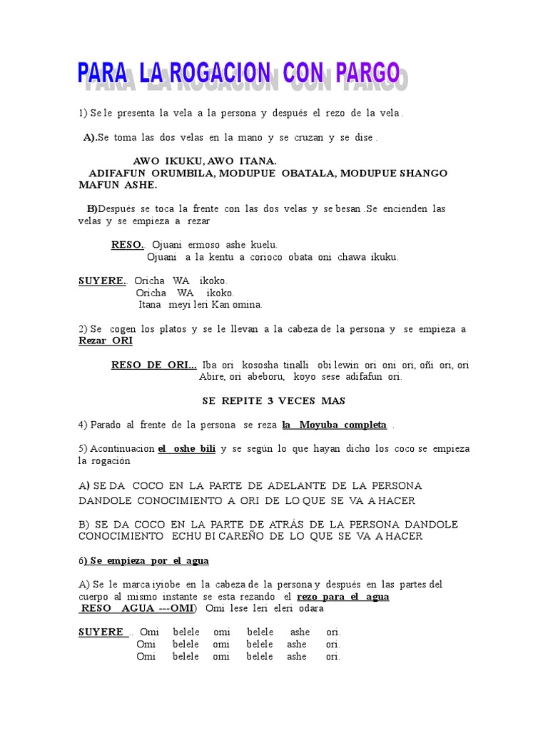 Rogación de Cabeza con Pargo | PDF