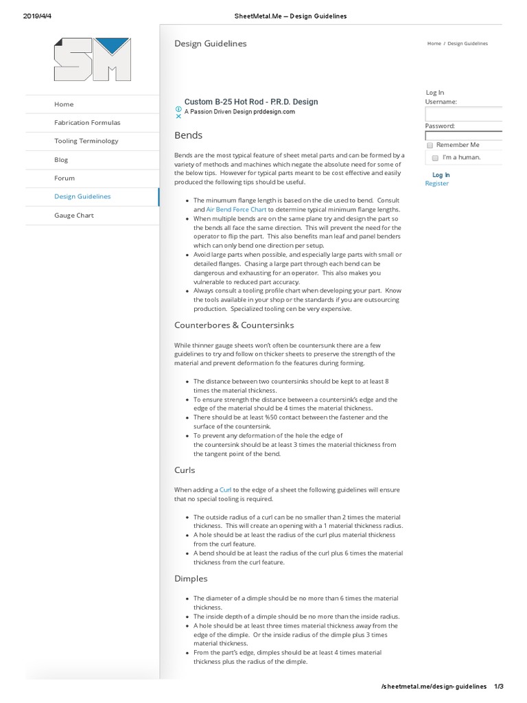 SheetMetal - Me - Design Guidelines | PDF | Sheet Metal | Industrial ...