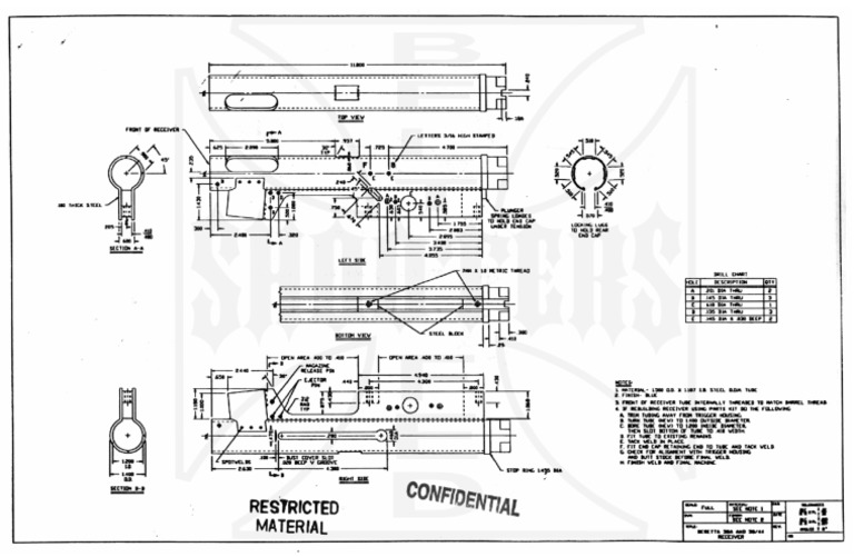 Beretta 38a 38 44 Receiver Blueprintpdf Militarybe ...