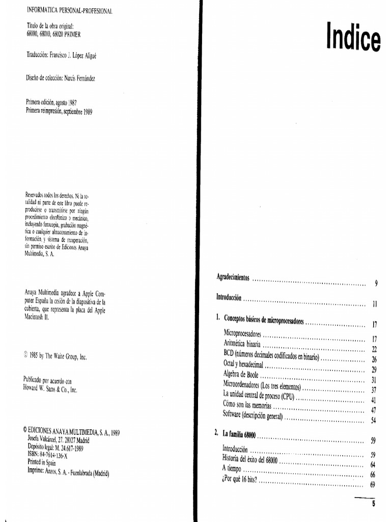 68000, 68010 y 68020 - Arquitectura y Programación en Ensamblador. S ...