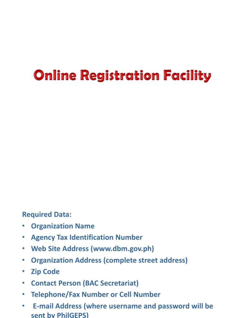 PhilGEPS Registration Requirements | PDF