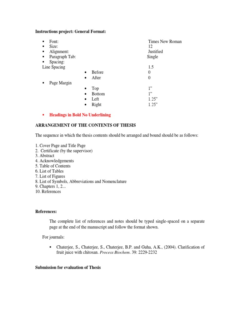 Instructions Project: General Format:: Headings in Bold No Underlining ...