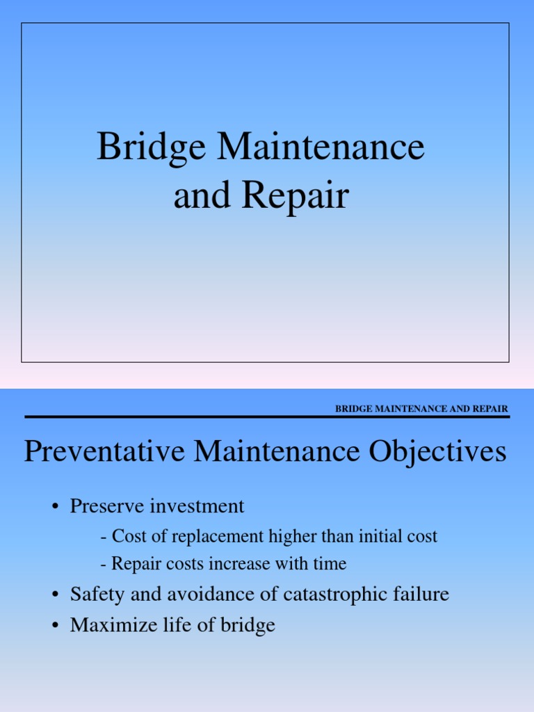 Bridge Maintenance and Repair | PDF | Corrosion | Concrete
