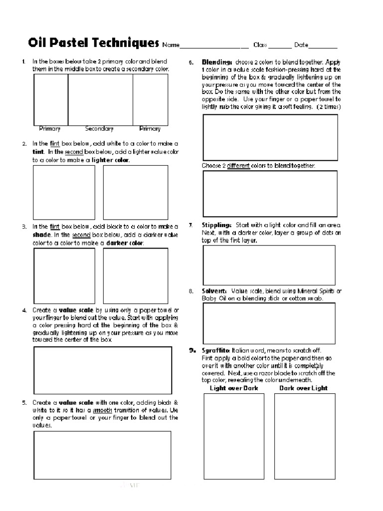Oil Pastel Practice | PDF