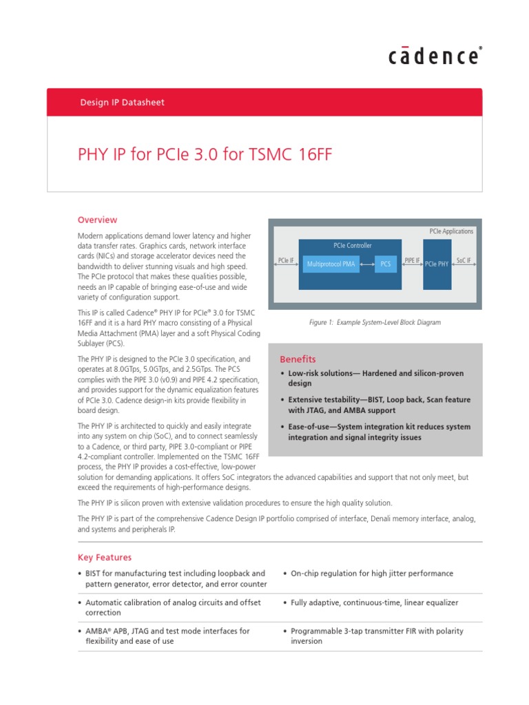 Phy Ip For Pcie 3.0 | PDF | System On A Chip | Network Interface Controller