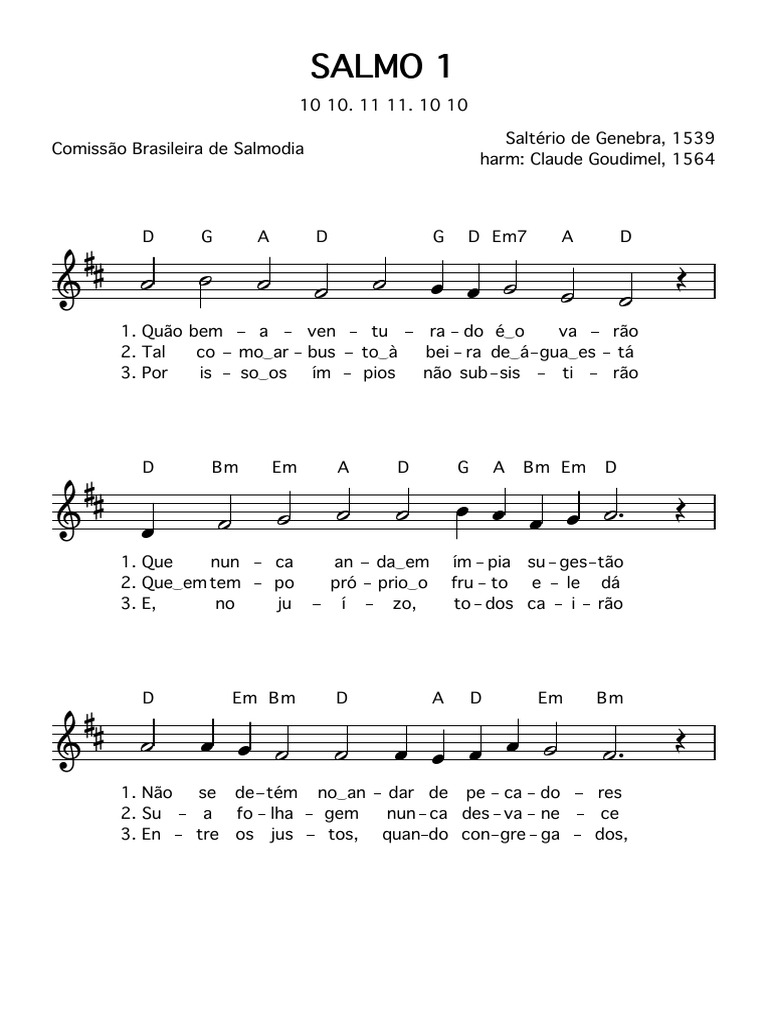 Salmo 1 Partitura Simples | PDF