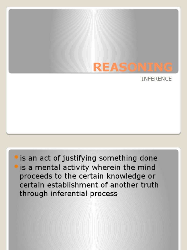 Reasoning | PDF | Inference | Reason