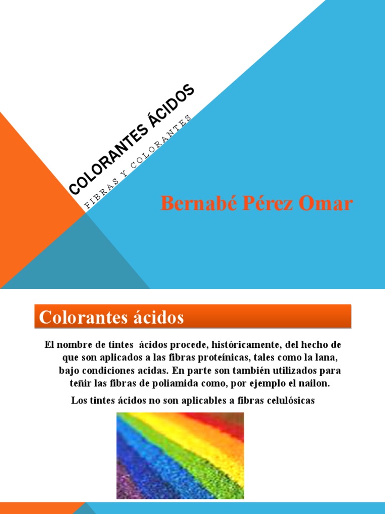 Colorantes Acidos | PDF | Ácido | Amoníaco