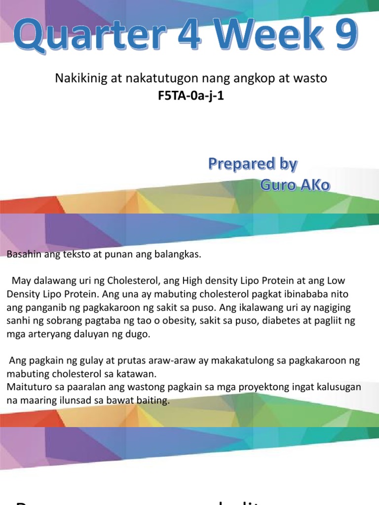 Filipino 5 Quarter 4 Week 9 D1-5 | PDF
