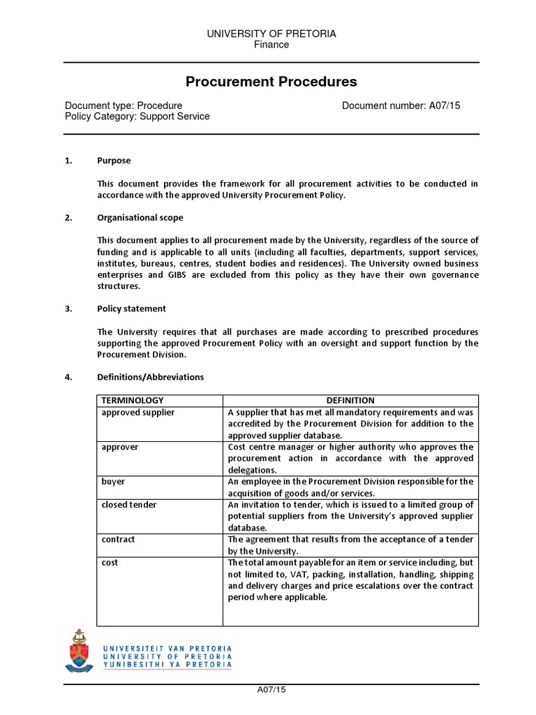 Procurement Procedures - zp136100 | PDF | Request For Proposal ...