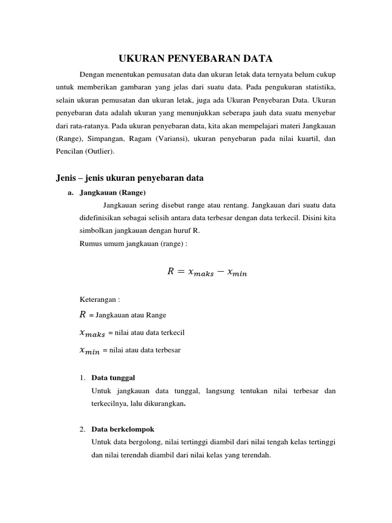 Ukuran Penyebaran Data | PDF