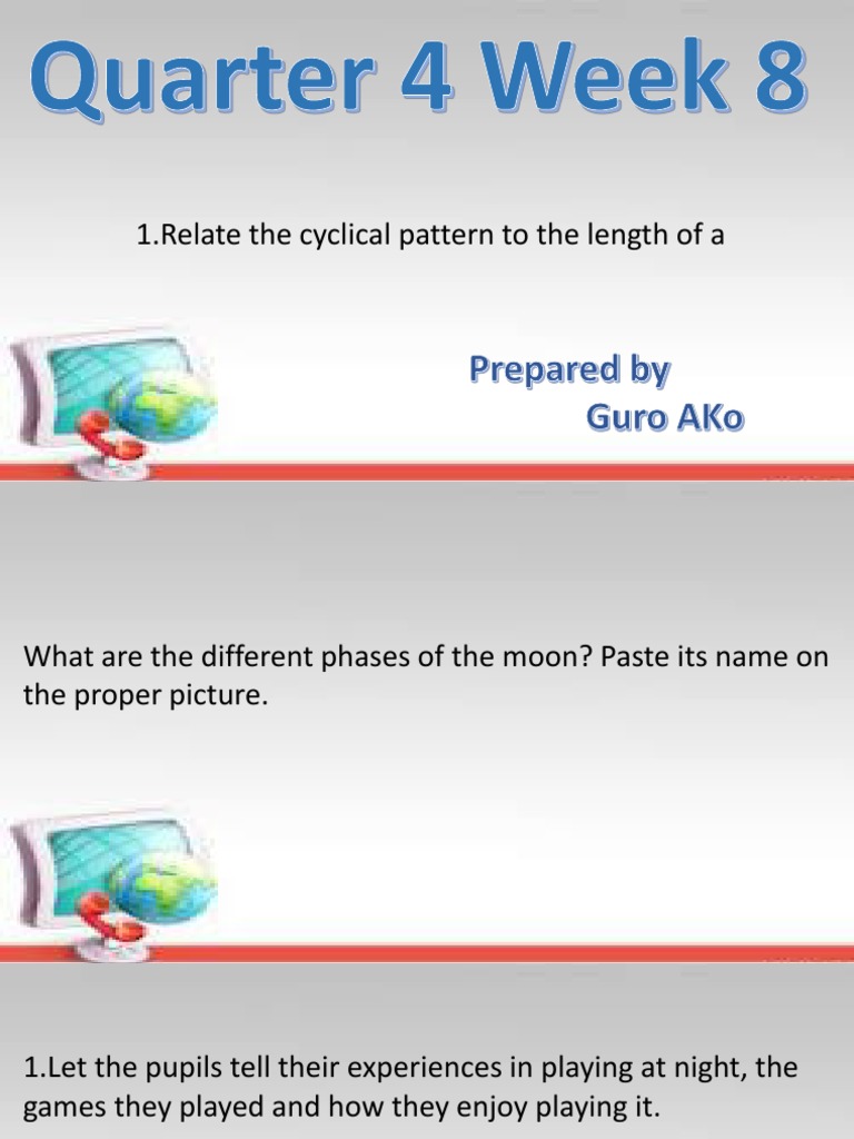 Science 5 Quarter 4 Week 8 D1-5 | PDF | Moon | Solar System
