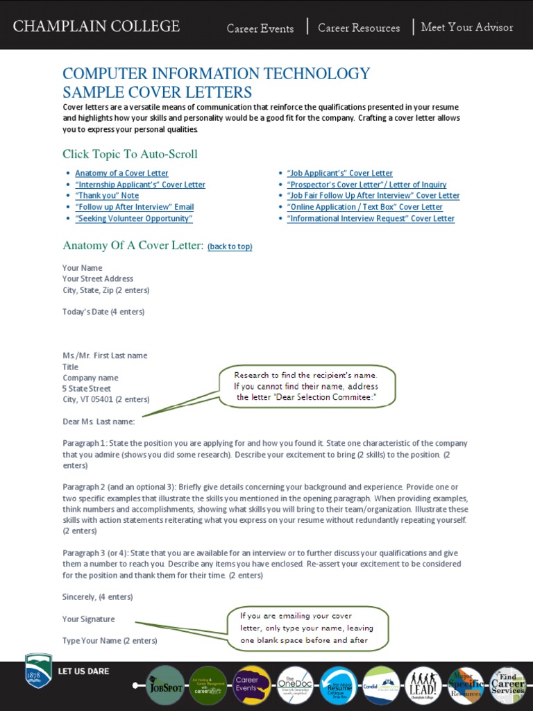 ITS CINT Sample Cover Letters | PDF | Information Security | Résumé