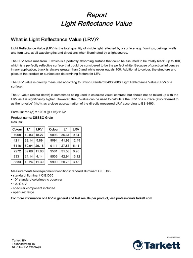 Light Reflectance Value Light Reflectance Value | PDF