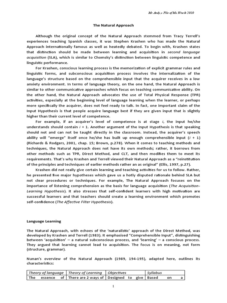 Resourses of Naturalistic | PDF | Second Language Acquisition ...