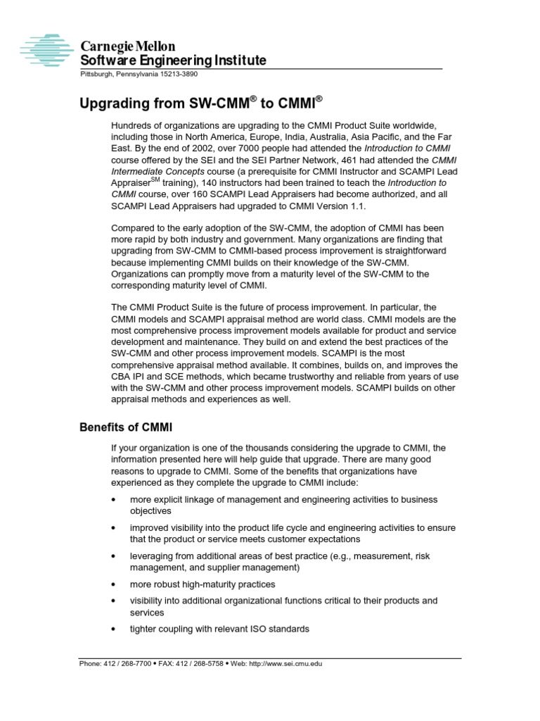 Diff and Benefits of CMM and CMMI | PDF | Information Technology Management | Systems Engineering