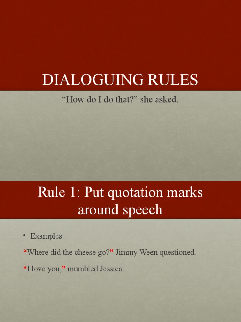 Dialogue Punctuation Guide | PDF