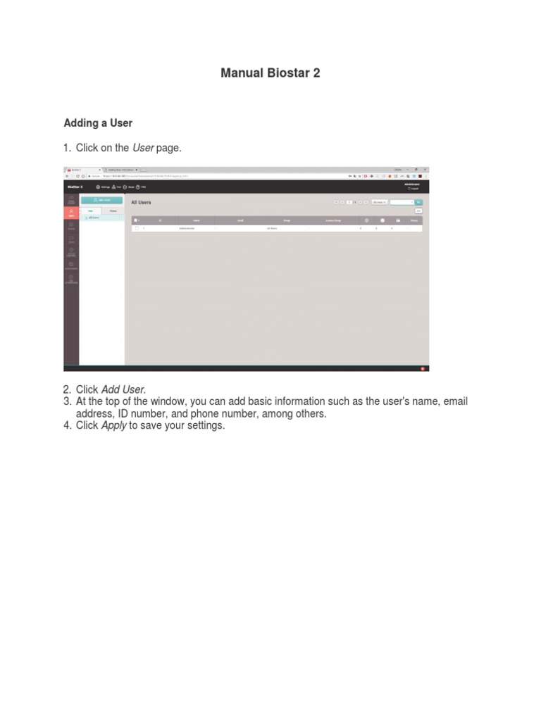 Manual Biostar 2 | PDF | Fingerprint | Authentication