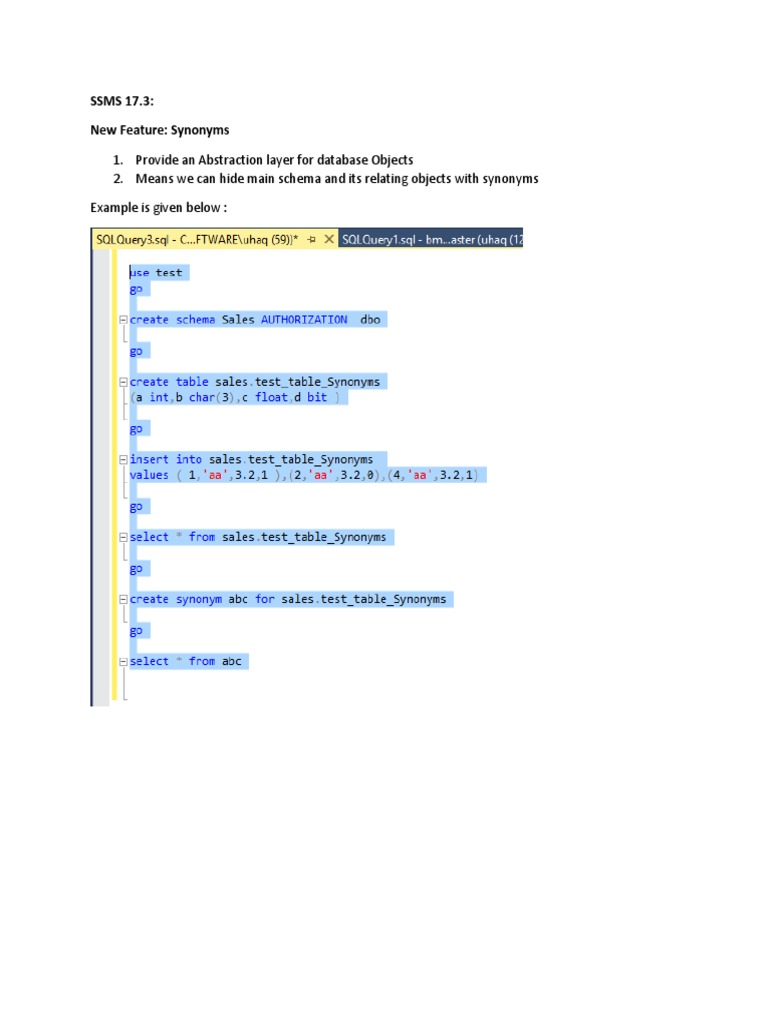 SSMS 17 New Features in Azure | PDF | Teaching Methods & Materials
