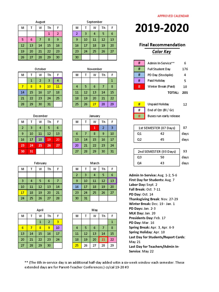 School Year Calendar 2019-2020 | PDF | Holidays | Festival
