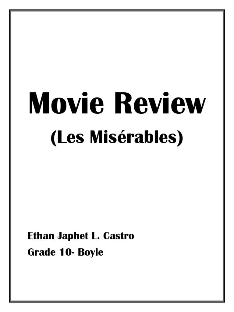 Movie Review: (Les Misérables) | PDF | Cosette | Marius Pontmercy
