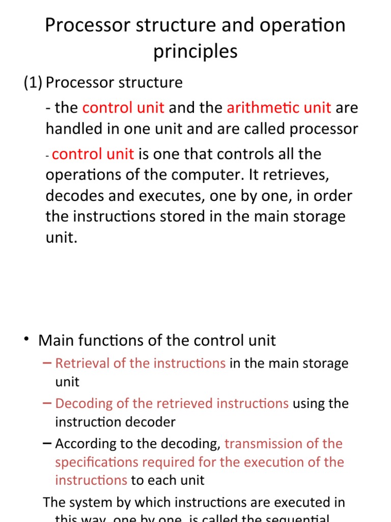 Processor Structure and Operation Principles | PDF | Central Processing Unit | Computer Data Storage