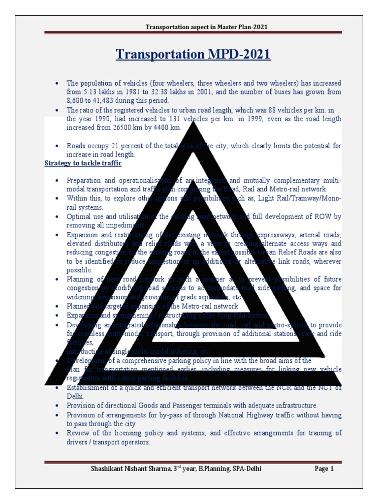 Transportation MPD 2021 | PDF | Transport | Public Transport