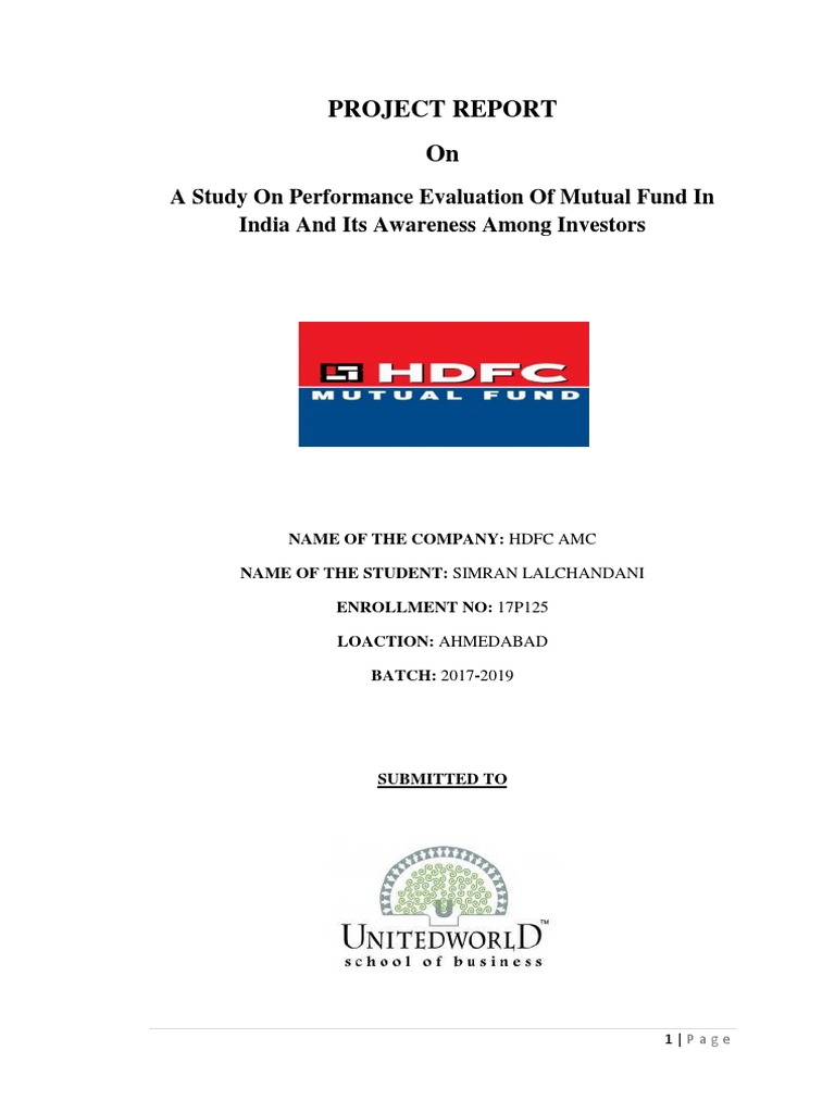 SIP Final Report PDF | PDF | Investment Fund | Mutual Funds