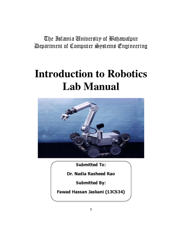 Introduction To Robotics Lab Manual: The Islamia University of ...