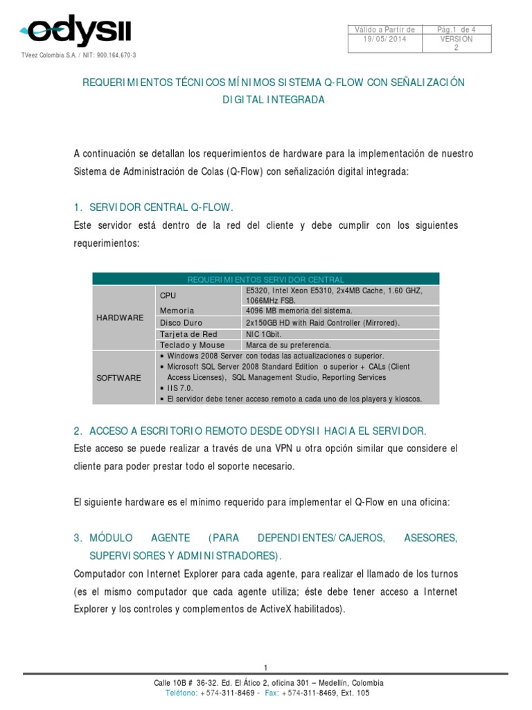 Requerimientos Técnicos Mínimos - QFlow | PDF | Hardware de la ... Requerimientos Técnicos Mínimos - QFlow | PDF | Hardware de la ...