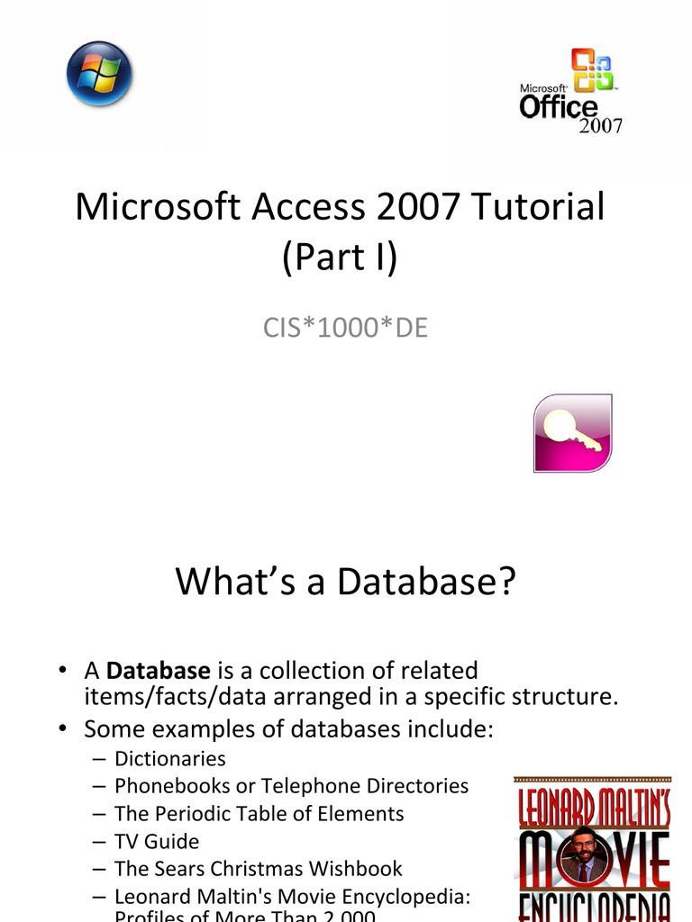Access 2007 Tutorial 1 | PDF | Microsoft Access | Databases