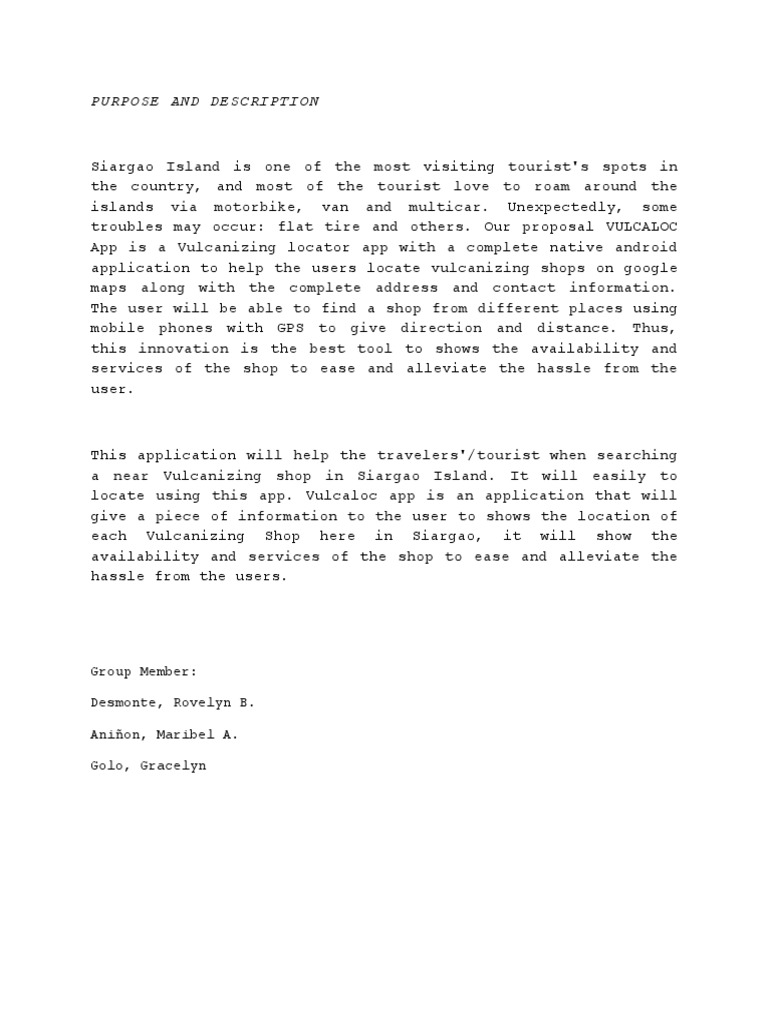 Purpose and Description | PDF