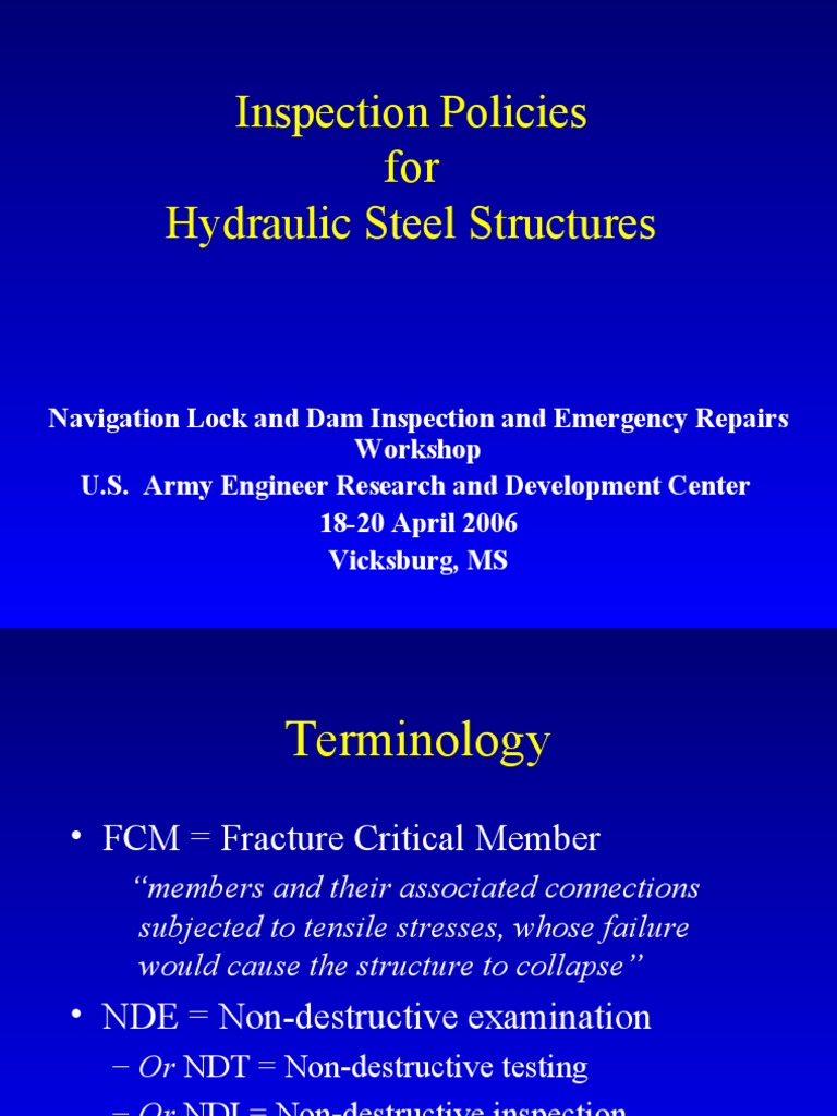 Inspection Policies For Hydraulic Steel Structures | PDF