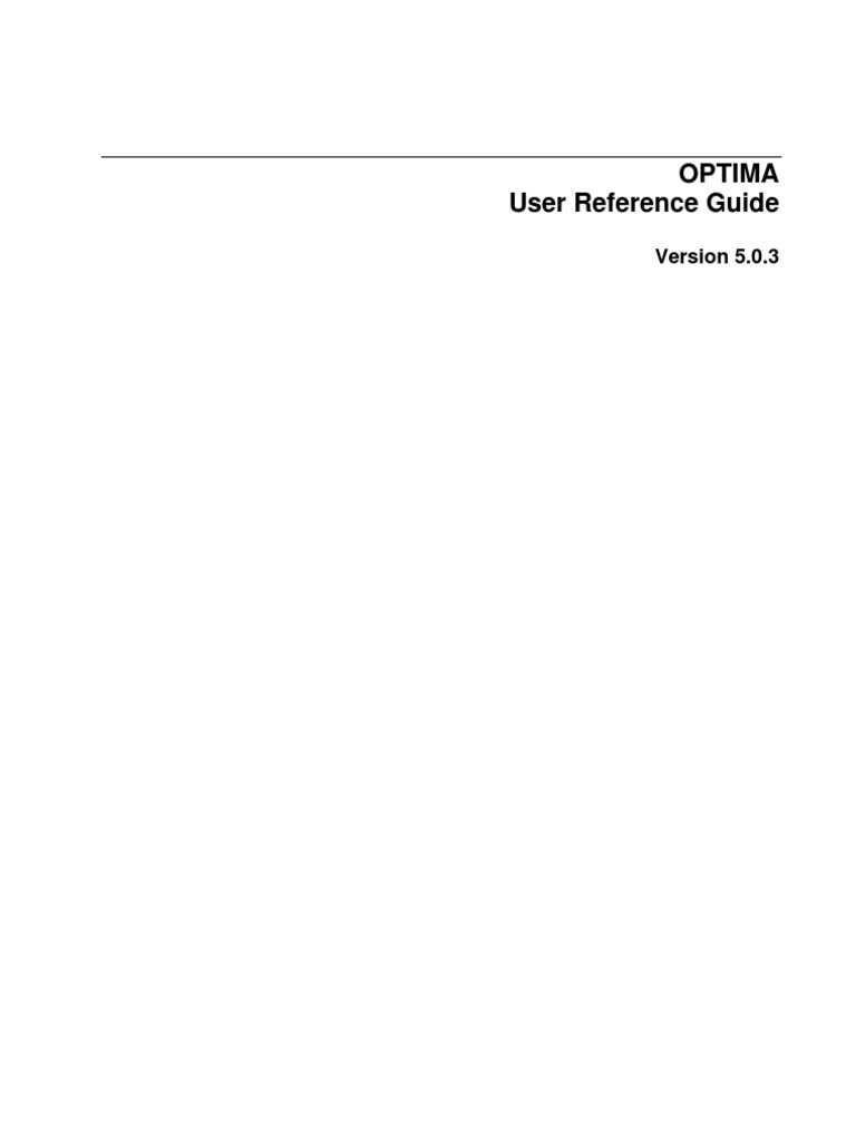 OPTIMA User Reference Guide | PDF | Computer Network | Databases