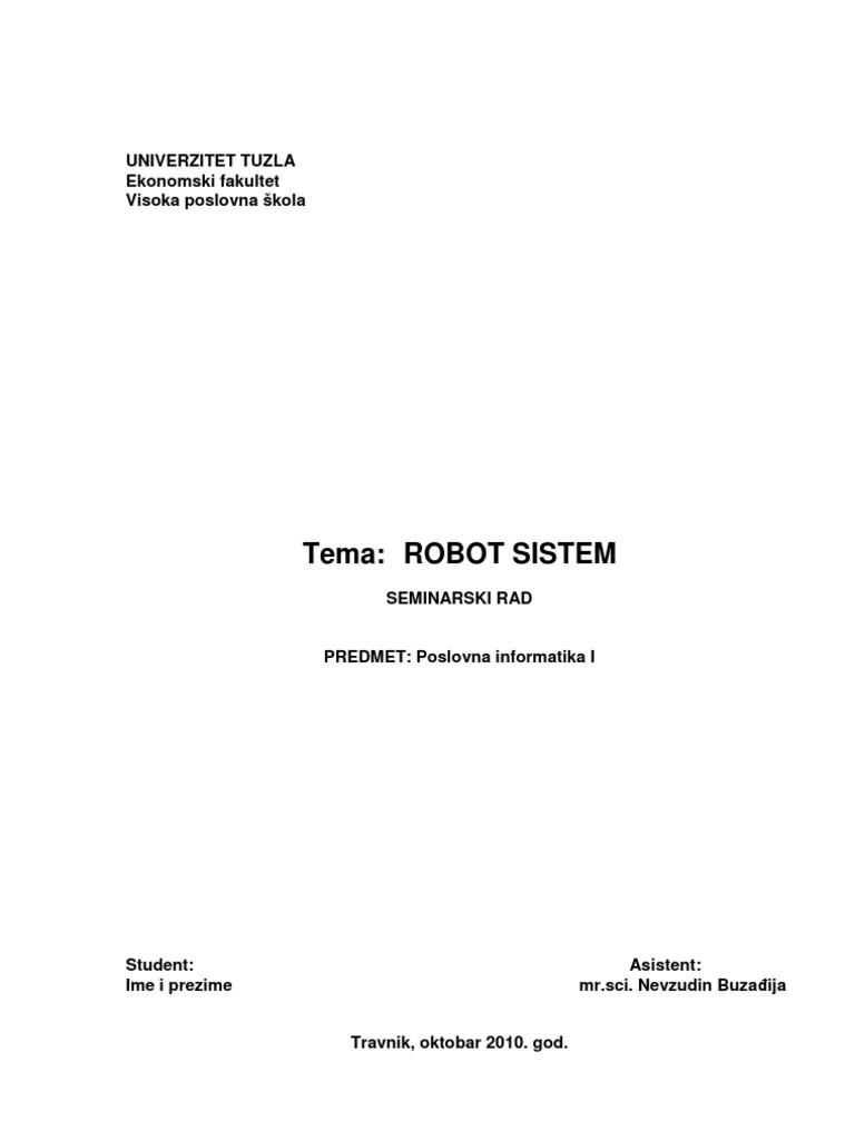 Primjer Seminarskog Rada | PDF