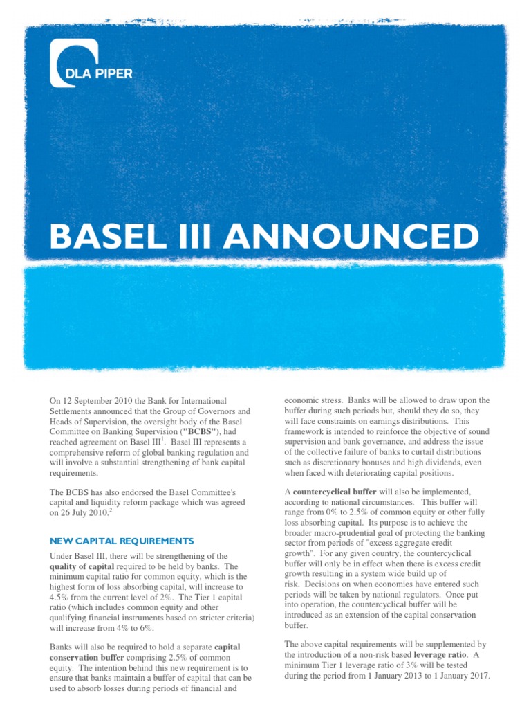 Basel III: Strengthening Bank Capital | PDF | Basel Iii | Capital ...