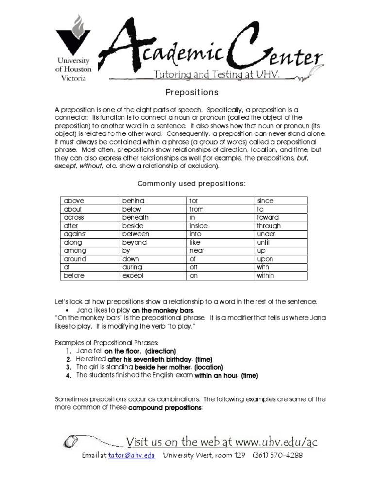 Prepositions | PDF | Idiom | Preposition And Postposition