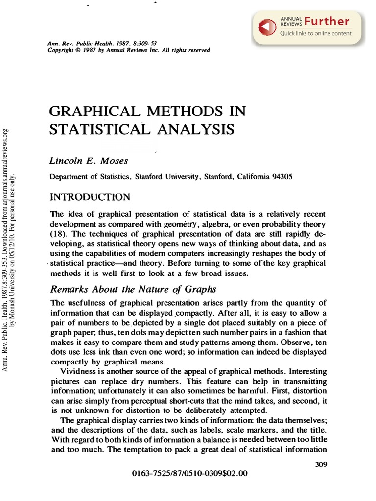Graphical Methods in Statistical Analysis: Lincoln E. Moses | PDF ...
