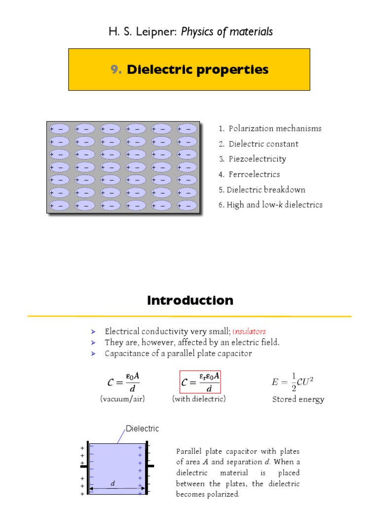 Physics of Materials 9 Dielectric Properties | Dielectric ...