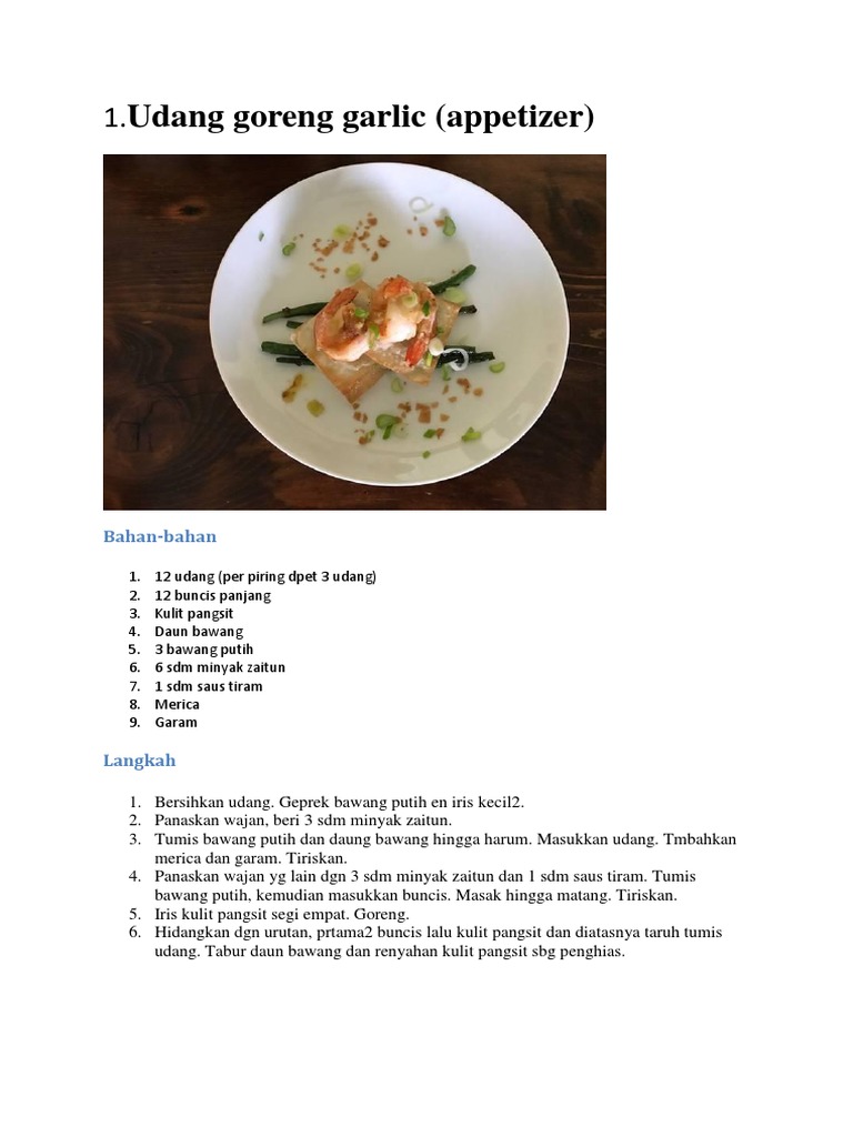 Resep Appetizer | PDF