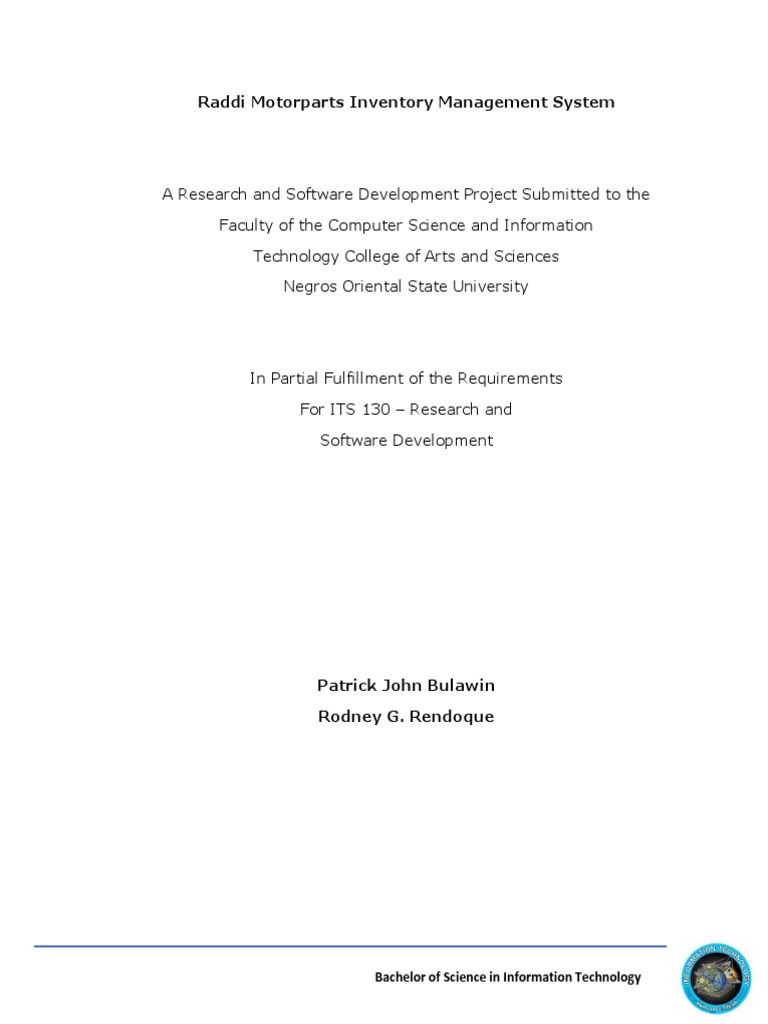 Inventory Management System | PDF | Inventory | Information Technology