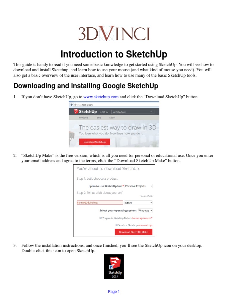 SketchUp Intro PC PDF | PDF