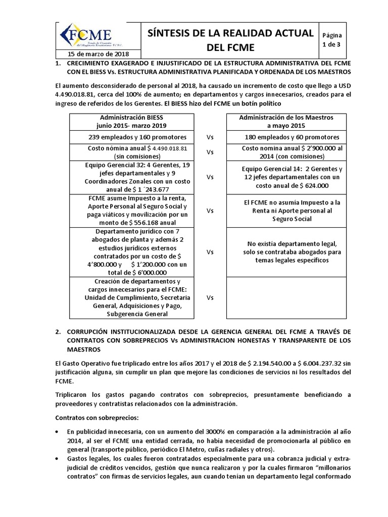 Realidad Del FCME | PDF | Economias | Business