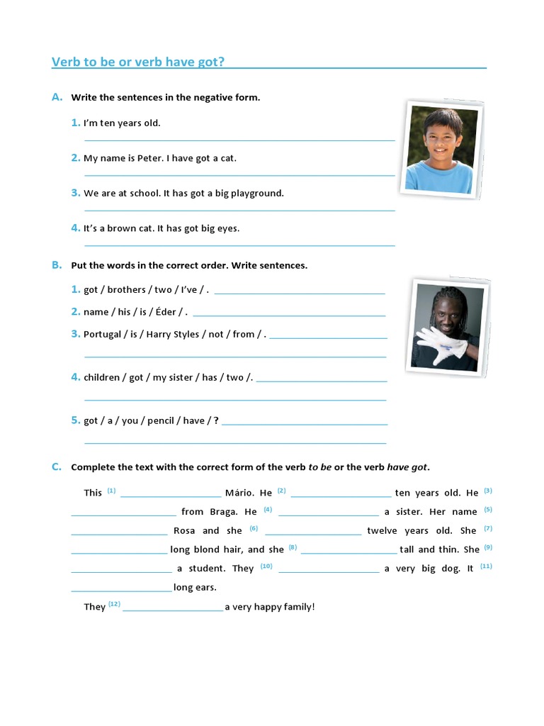 Verb to be or verb have got? Practice exercises | PDF